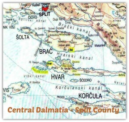 Map of the Dalmatia Coast - Croatia Wise