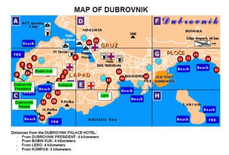 Tourist Map of Dubrovnik, Croatia - Croatia Wise